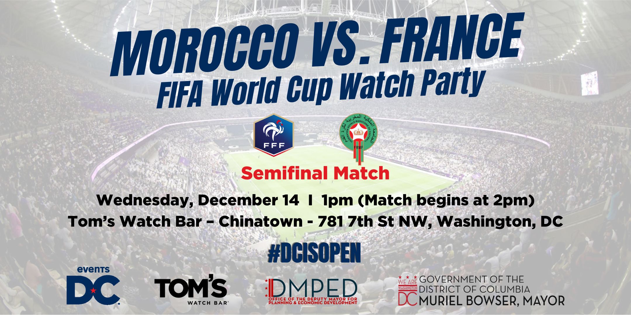 Morocco vs. France - FIFA World Cup Watch Party | Events DC